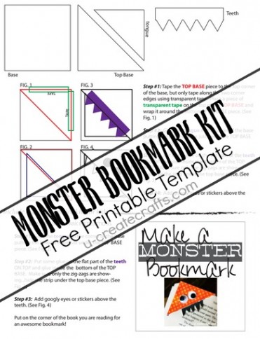 Monster Bookmarks with Free Printable Template