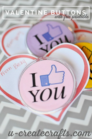Valentine "LIKE" Buttons with free printable