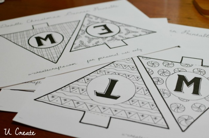 Merry Christmas Coloring Banner - U Create