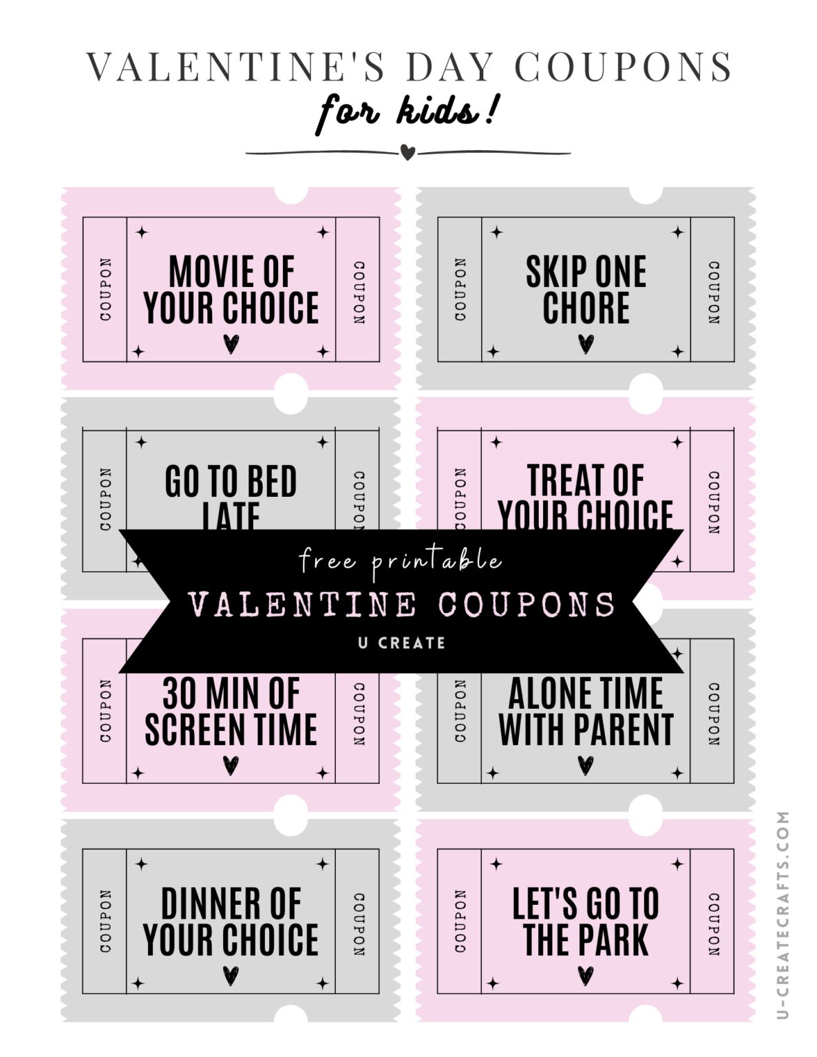 Valentine Coupon Printable Gift - U Create