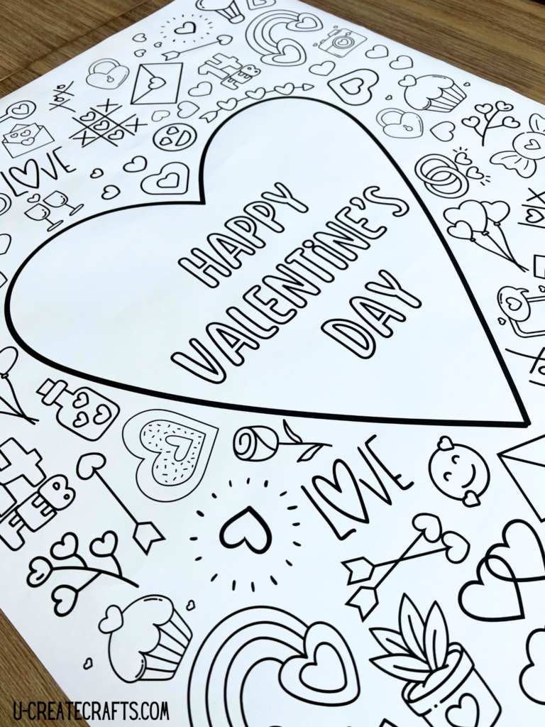 Valentine Coloring Poster - U Create