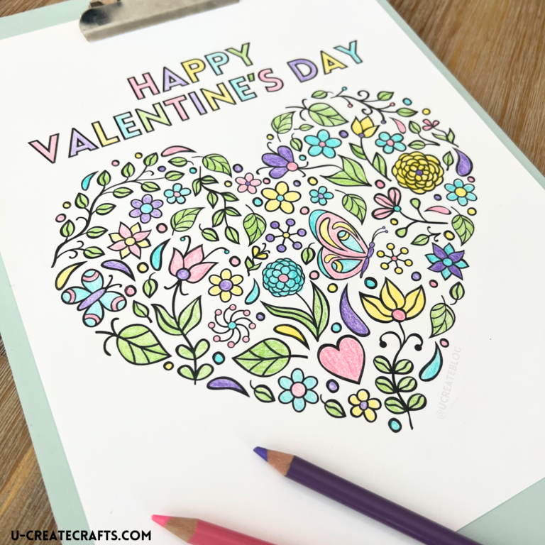 Valentine Conversation Heart Tree Coloring Pages - U Create