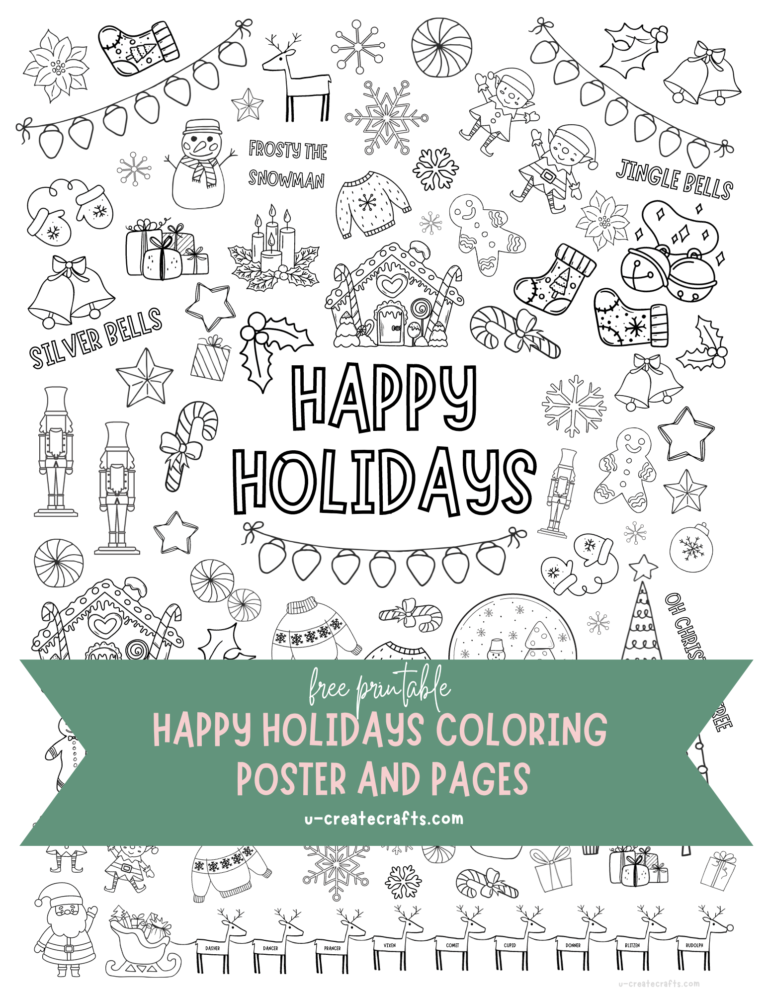 Christmas Holiday Coloring Poster