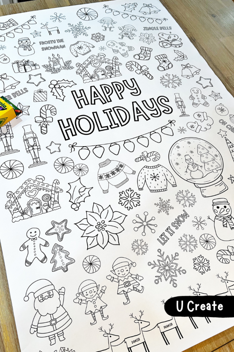 Christmas Holiday Coloring Poster