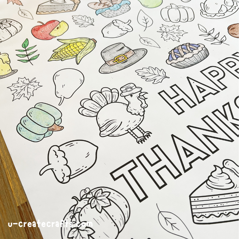 Thanksgiving Coloring Poster Printable