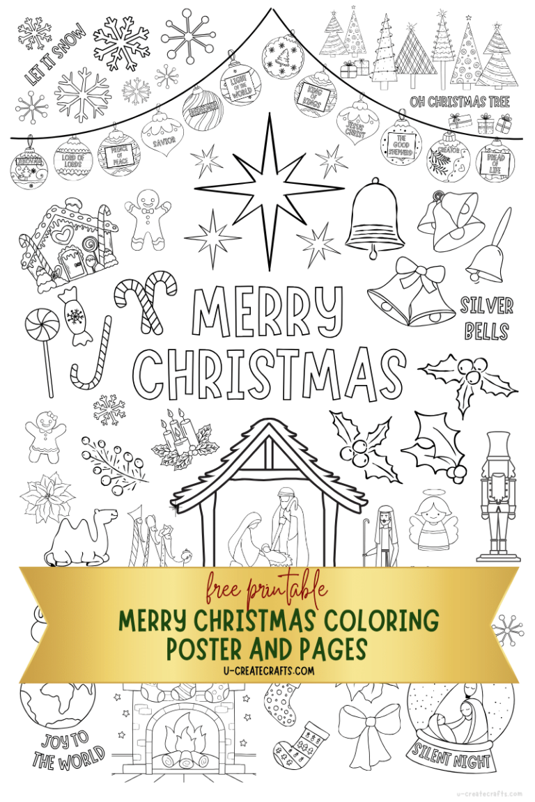 Merry Christmas Coloring Poster - U Create