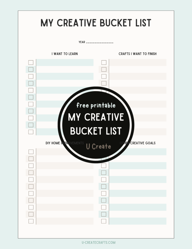 Free Printable: My Creative Bucket List - U Create