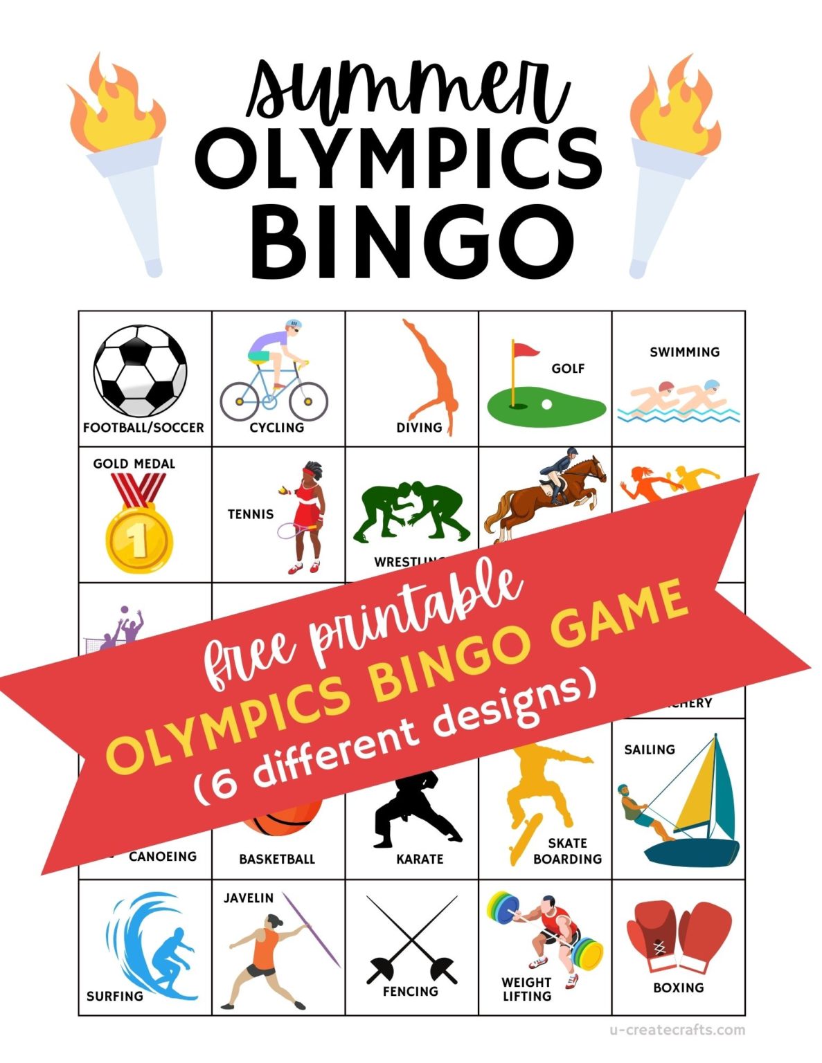 Summer Olympic Bingo Game - U Create