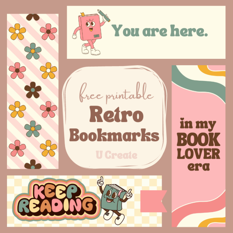 Retro Printable Bookmarks - U Create