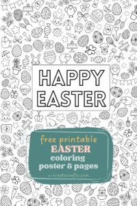 Happy Easter Coloring Poster - Fun & Festive Printable for All Ages - U ...